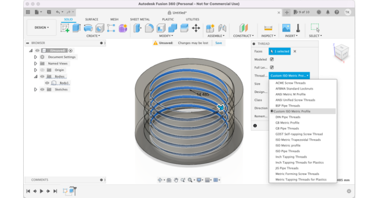 Fusion 360にカスタムスレッドを追加して自由なネジやナットなどの溝を設計する - Takarocks Creative Designs